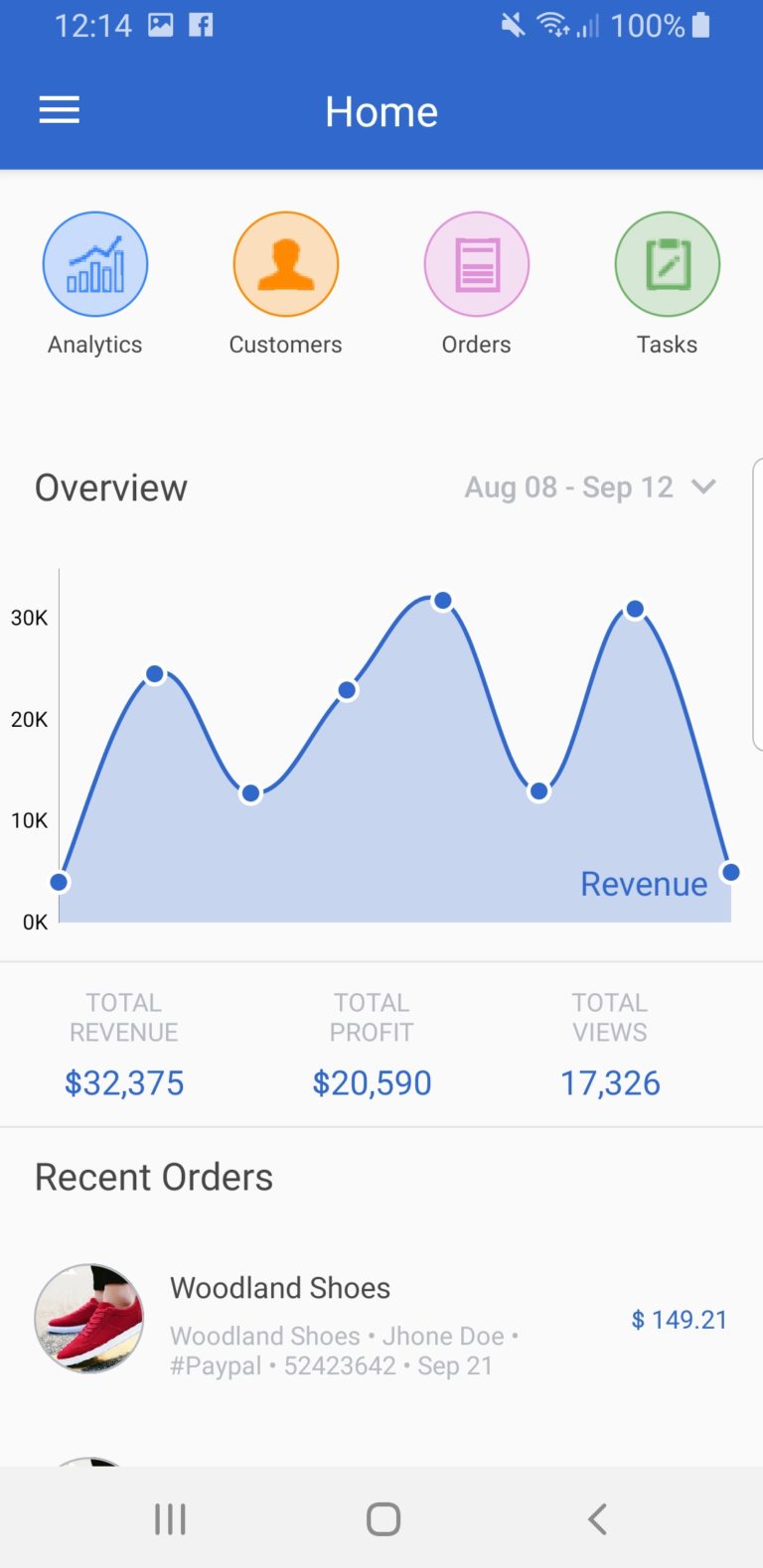Android Dashboard App Template in Kotlin | Download | Instakotlin
